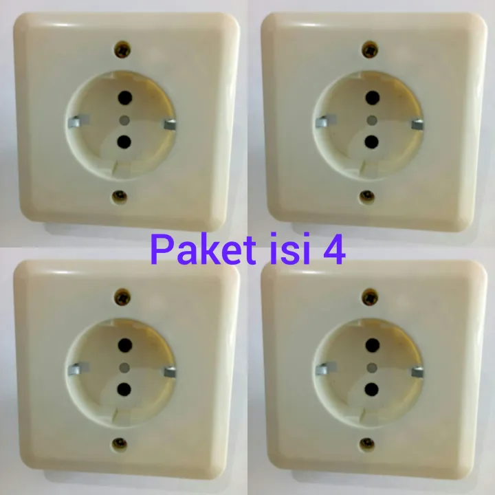 Paket isi 4 Dekta stop kontak listrik, stop kontak listrik on off ...