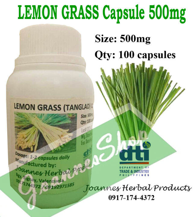 Lemon Grass (tanglad) capsules 500mg 100capsules | Lazada PH