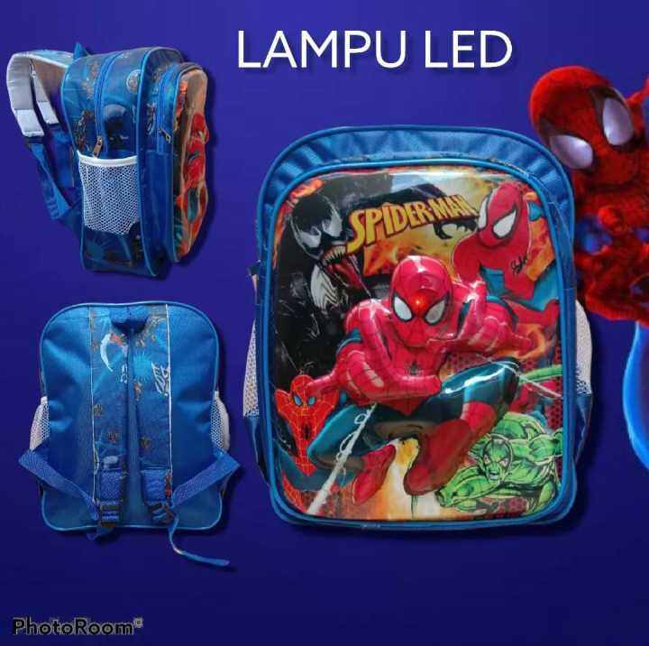 Tas Sekolah Anak Laki-Laki Paud/Tk Gambar Sepiderman Menggunakan Lampu ...
