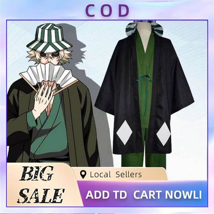 Ready stock 】 Anime BLEACH Urahara Kisuke Costume Hat Cos kimono and ...
