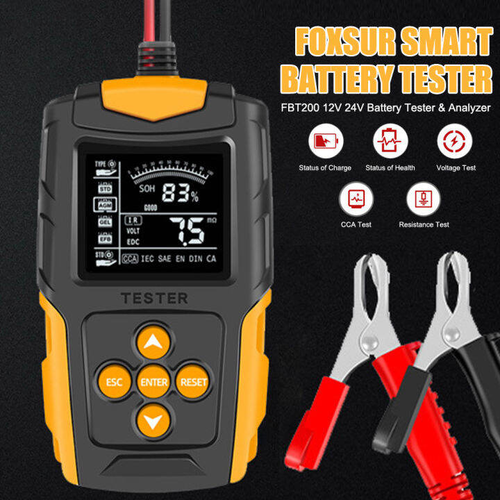 JPK【Ready Stock】Car Battery Tester 12V/24V CCA 3Ah-200Ah Battery ...
