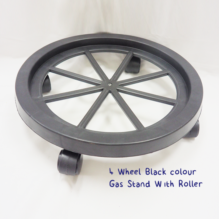 4 Wheel Black colour Gas Stand With Roller / Roller Gas Cylinder ...