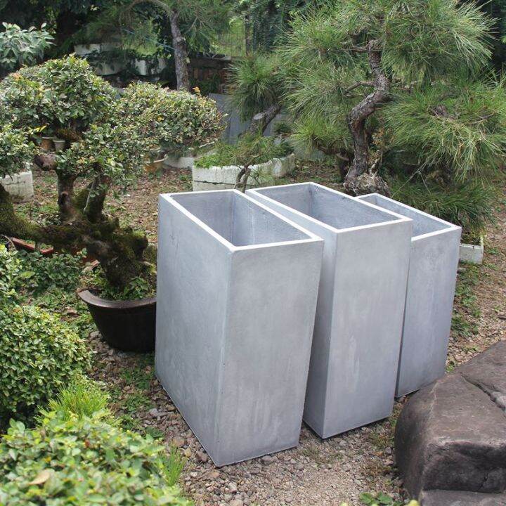 Outdoor large cement flowerpot rectangular extra-large creative floor ...