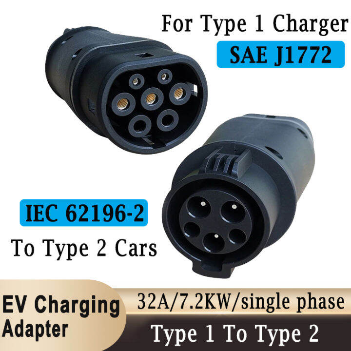 EVSE Adapter Type 1 To Type 2 Used for Electric Car with IEC 62196-2 ...