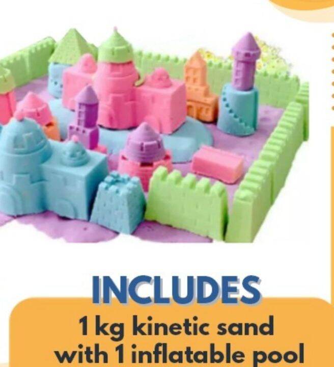 1kg Kinetic Motion Sand Playset with Inflatable Sets Pool Toys for Kids ...