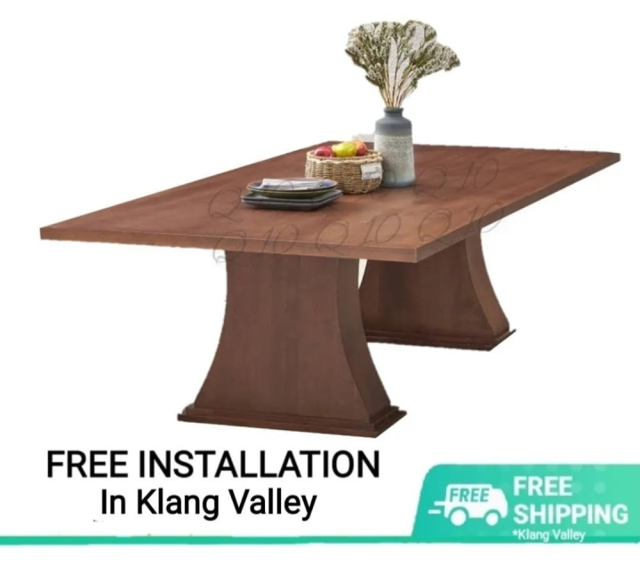 Q 10 8 Feet Solid Wood Dining Table / Solid Wood 10 Seater Dining Table ...