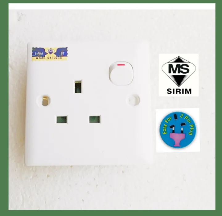 13A Switch Socket Outlet Wall Switch Socket 插座 Soket Plag | Lazada