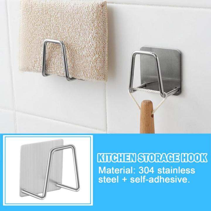 No Punching Sponge Holder Wall Mount Sponge Rack Stainless Steel Sink ...