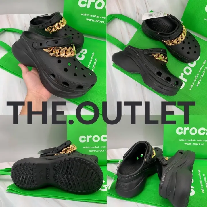 Crocs Classic Bae Clogs with chain korean sandals for women heels with free jibbitz | Lazada PH