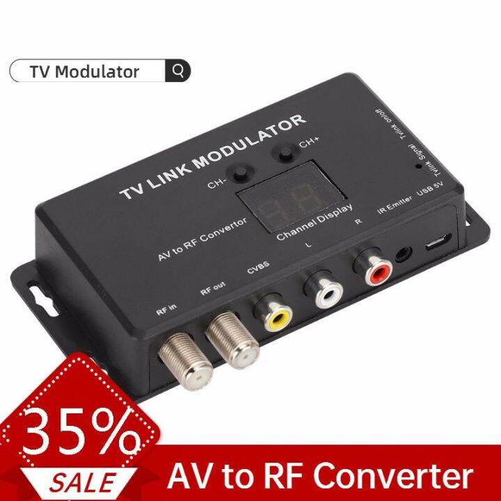 TM70 UHF TV LINK Modulator AV To RF Converter IR Extender With 21 ...
