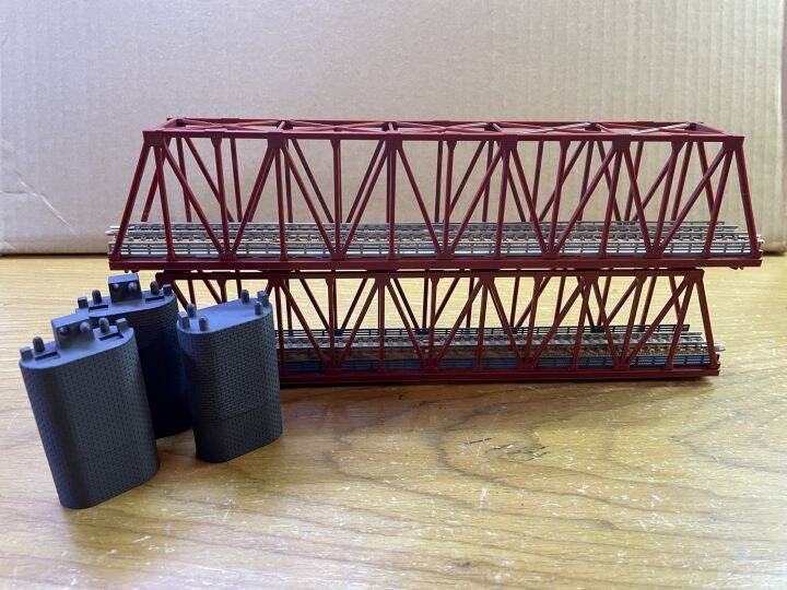 N Scale Tomix 3003 Truss Bridge Brick Pier and Tomix rail. Double Unit ...