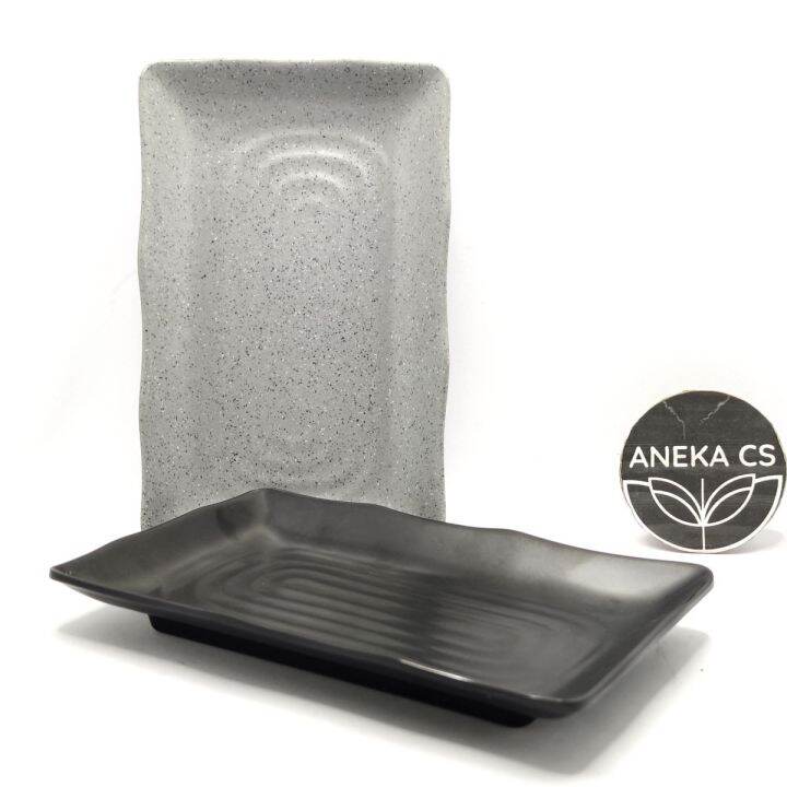 Melamine Stone Piring Sushi 8 inch - Piring Persegi Panjang - Piring ...