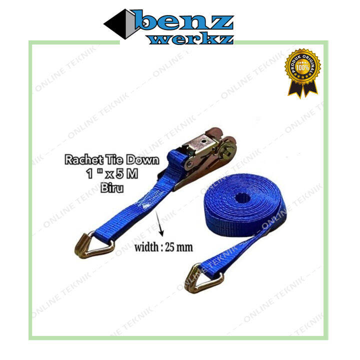 Rachet Tie Down 1Inch x 5 Meter Tali Pengikat Barang/ Webbing Cargo ...