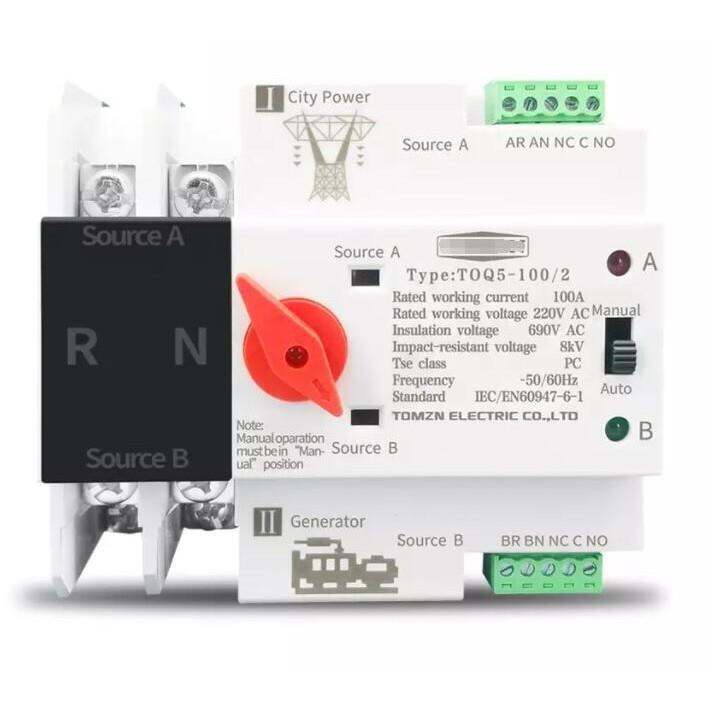 MCB type Dual Power Automatic transfer switch 2P 63A 100A ATS Circuit ...