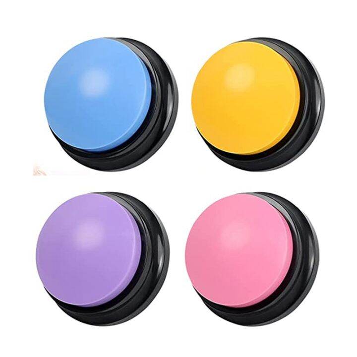 Pack of 4 Dog Buzzer with Recording Function Dog Doorbells Dog Bells ...