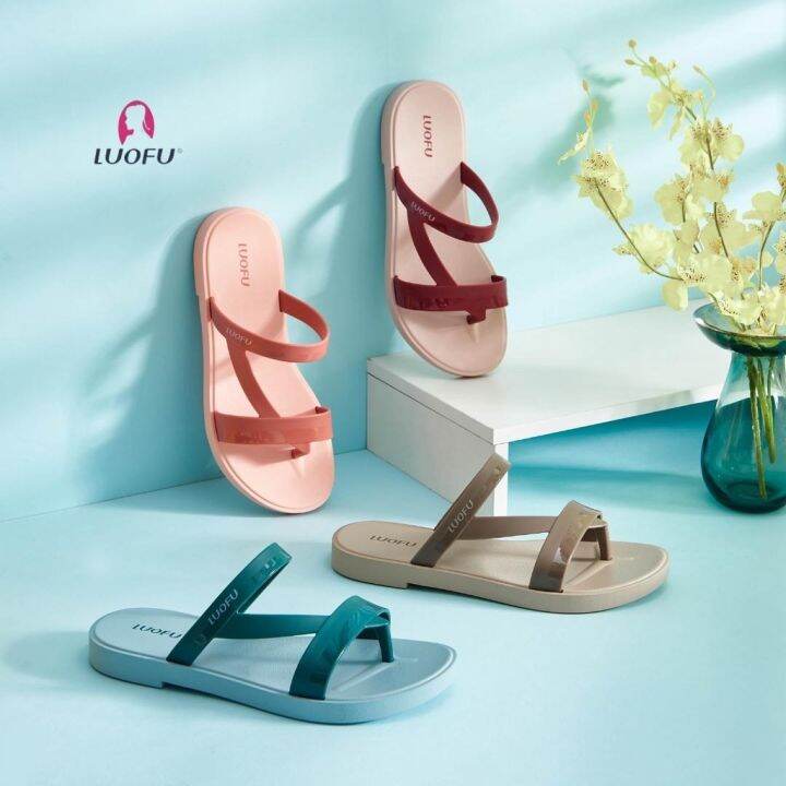LUOFU Women PVC Strappy Slides Slippers F2322-E01 | Lazada