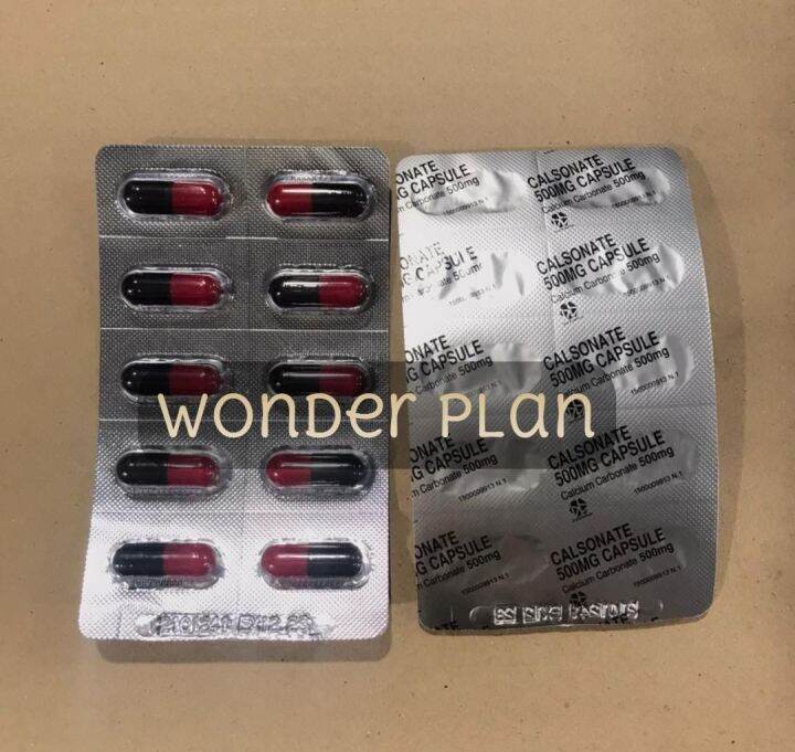 Wonder Plan CCM Calsonate 500mg Capsule (Calcium Carbonate) 10s 1 Strip ...