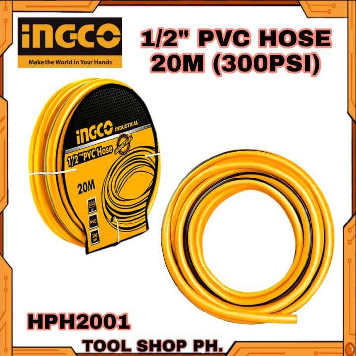 INGCO 20M 3Ply Thick Original PVC Garden Hose 1/2" Heavy Duty HPH2001 ...