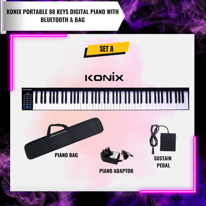 KONIX Portable 88 Keys Digital Piano with Bluetooth & Bag - (PL88) | Lazada