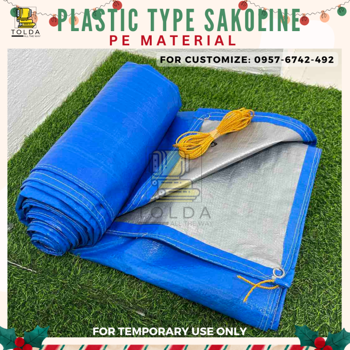 WITH ROPE 8x8ft Laminated Sakoline Sun Shade and Rain Protection Multi ...