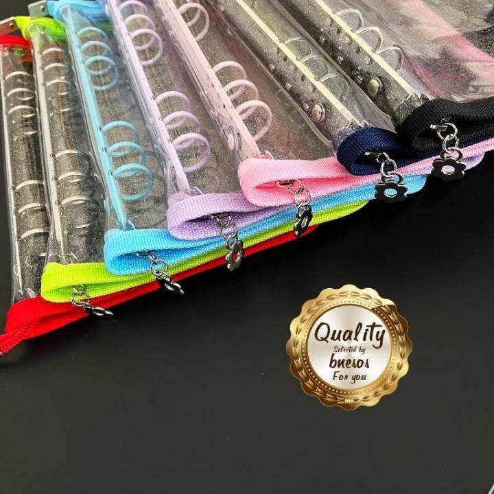 bnesos Stationary School Supplies Loose leaf Zipper Binder Transparent ...