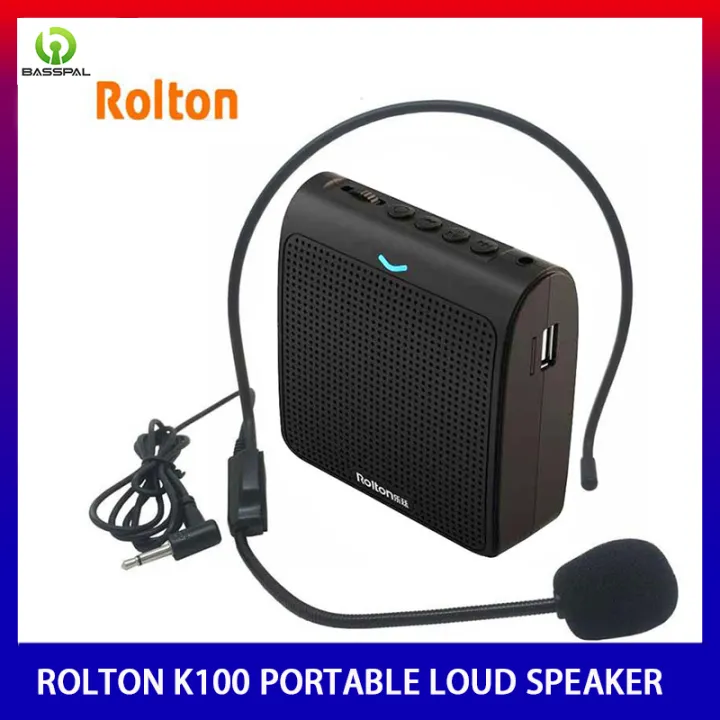 BassPal Rolton K100แบบพกพาลำโพงมินิเครื่องขยายเสียงไมโครโฟนพร้อม USB ...