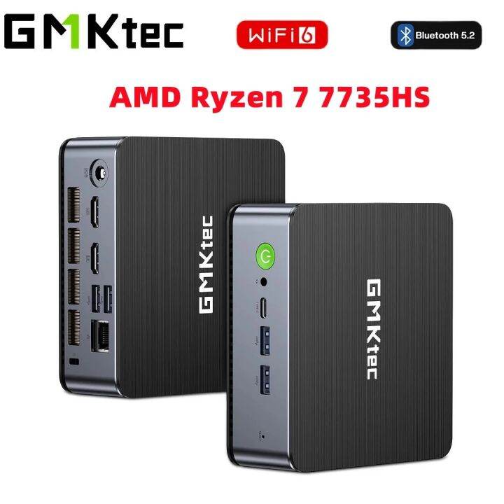 GMKtec K2 AMD Ryzen 7 7735HS Mini PC Windows 11 DDR5 4800Mhz PCIe4.0 ...