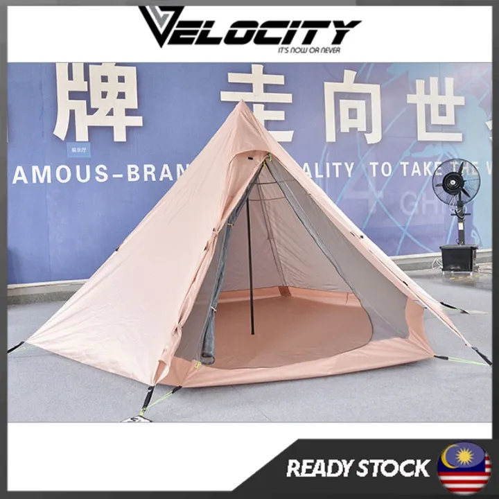Pyramid Tent Tepe Glamping Outdoor Camping Tent Double Layers Sunshade ...