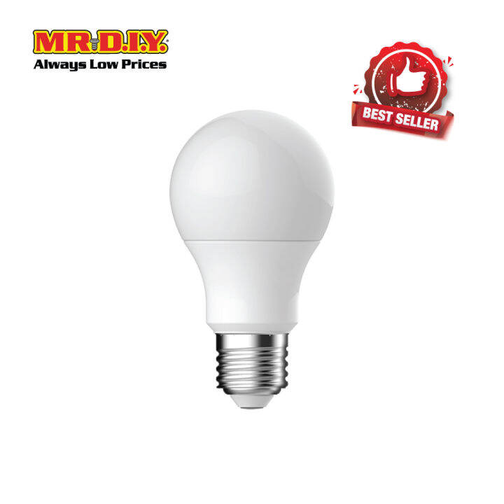 (MR.DIY) LED A60 Bulb Warm White E27 (15W) | Lazada