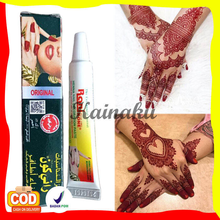 Henna Kuku Arab Rani Kone 6g Halal Buat Sholat Warna Kemerahan BPOM Tahan Lama / Pacar Tangan ...