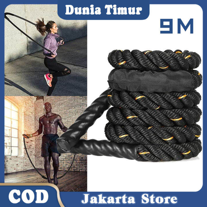 Gym Battle Rope Tali Pertempuran 9 Meter Untuk Melatih Daya Ledak Dan ...