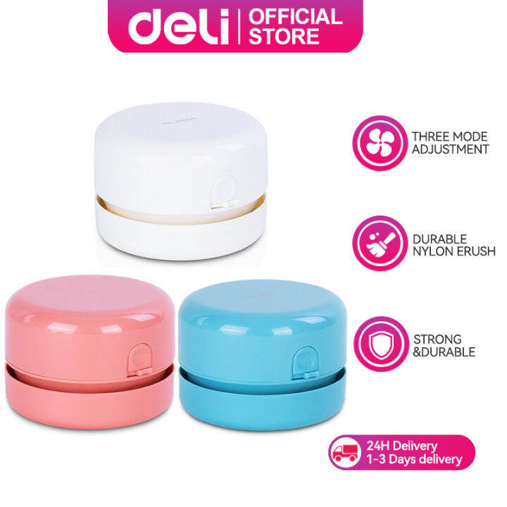 Deli Mini Desk Vacuum Cleaner Dust Sweep with Cleaning Brush For PC ...