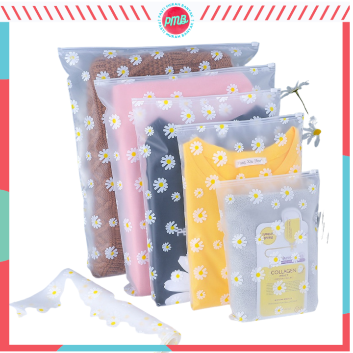 PMB Ziplock Karakter Travel Pouch Serbaguna Polos Zipper Motif ...