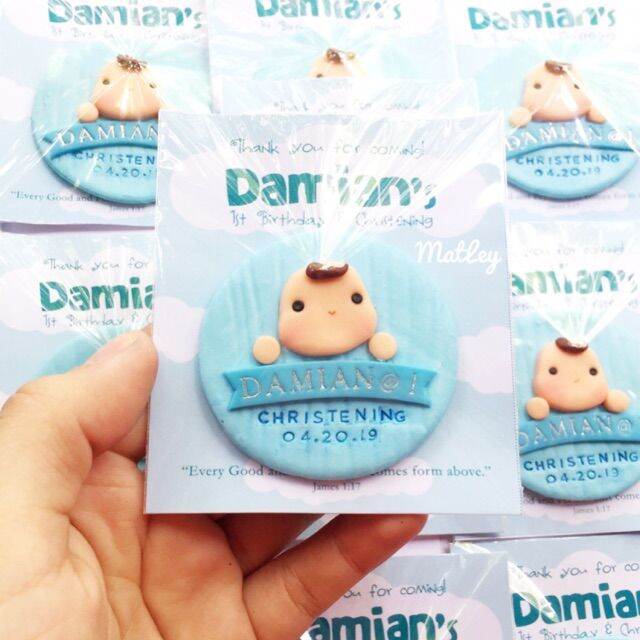 N6xPersonalized Clay Ref Magnet Baptism Souvenirs Giveaways | Lazada PH