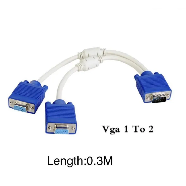 VGA Splitter Cable 1 Computer To Dual 2 Monitor Male To Female | Lazada PH