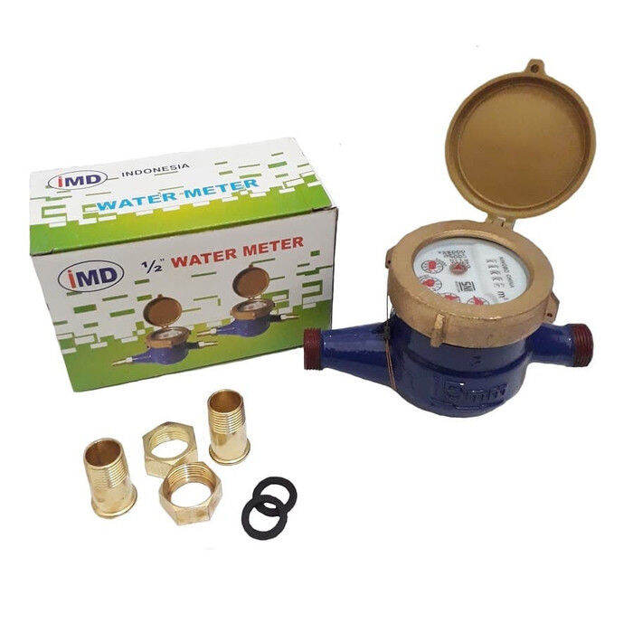 Water Meter Meteran Air Body Besi PDAM SNI / Flow Water 4 jarum 1/2 ...