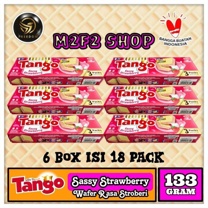 Tango Wafer Sassy Strawberry | Krim Stroberi Susu Box - 133 gr (Kemasan ...
