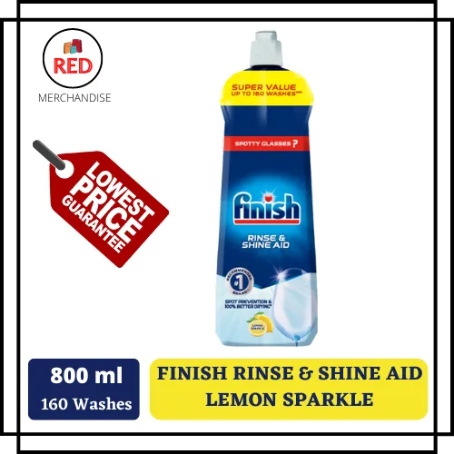 Finish Rinse & Shine Aid Lemon Sparkle, 800ml / 160 washes (Packaging ...