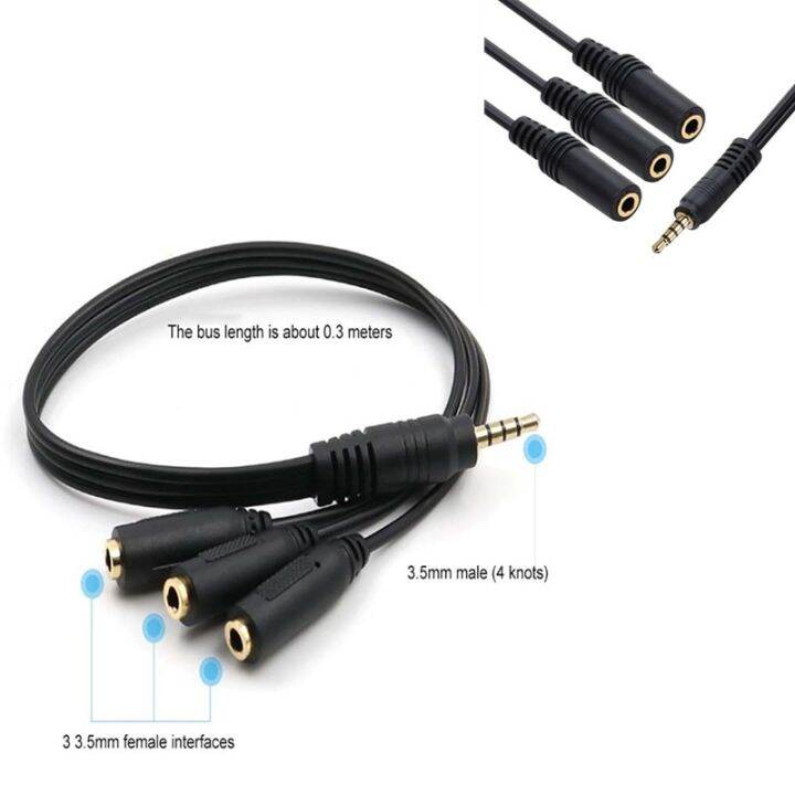 HM HM 3.5mm 3 Way Port Aux Multi Headphone Earphone Audio Splitter ...