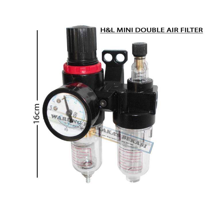H&L Regulator Double Tabung Mini Air Filter Drat 1/4 Inchi 1/4 Dan ...