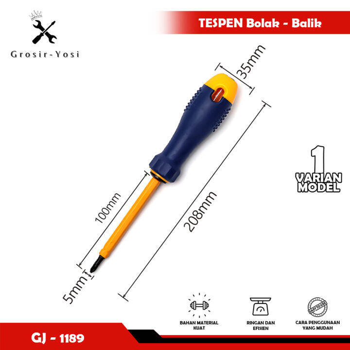 Obeng Testpen Arus Listrik MACAM UKURAN Tespen BOLAK BAIK- GROSIR YOSI ...