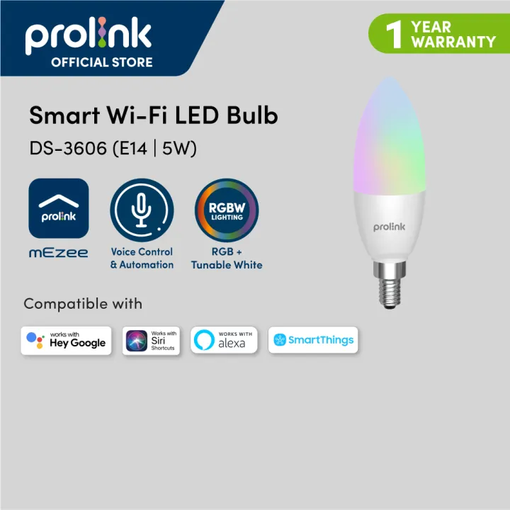 Prolink Smart LED E14 Candle Bulb 2700-6500K - Daylight, Tunable White ...