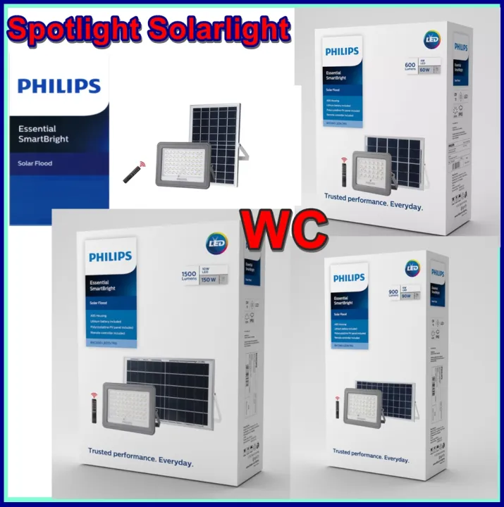 Philips สปอร์ตไลท์โซล่าเซลล์ รุ่น BVC080 60W 90W 150W โคมโซล่าเซลล์ Solar Flood Light Essential ...