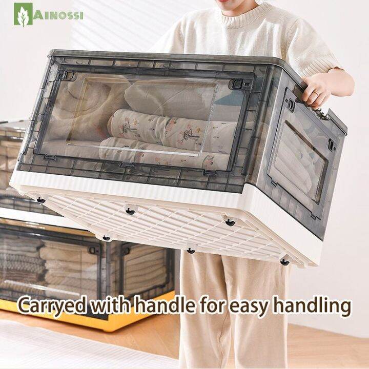 Three Door Design Storage Box With Pulleys Organizer Folding ...