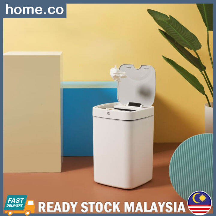 HOMECO 12L Smart Sensor Trash Can Automatic Household Rubbish Bin Tong ...