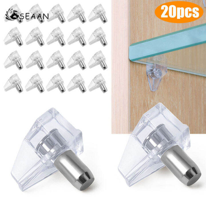 20pcs Transparent Shelf Studs Pegs Plastic Laminate Support Cabinet ...