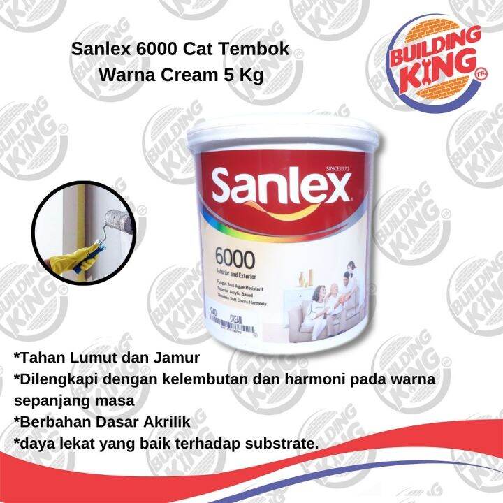 Cat Tembok SANLEX 6000 040 5 KG Cream | Lazada Indonesia