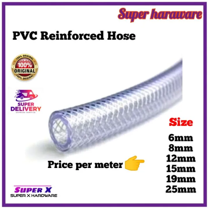 PVC Reinforced Hose Transparent Blue Nylon Hose Tubing Garden Hose 塑胶网喉 ...