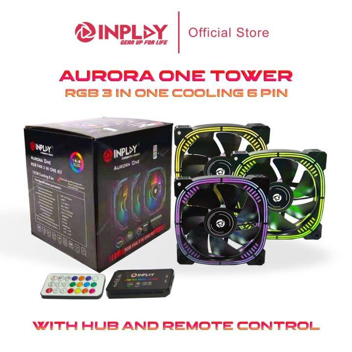 ♨INPLAY Aurora Towerp 3-IN-1 KIT 120MM COOLING FAN With ARGB KIT PC CPU ...