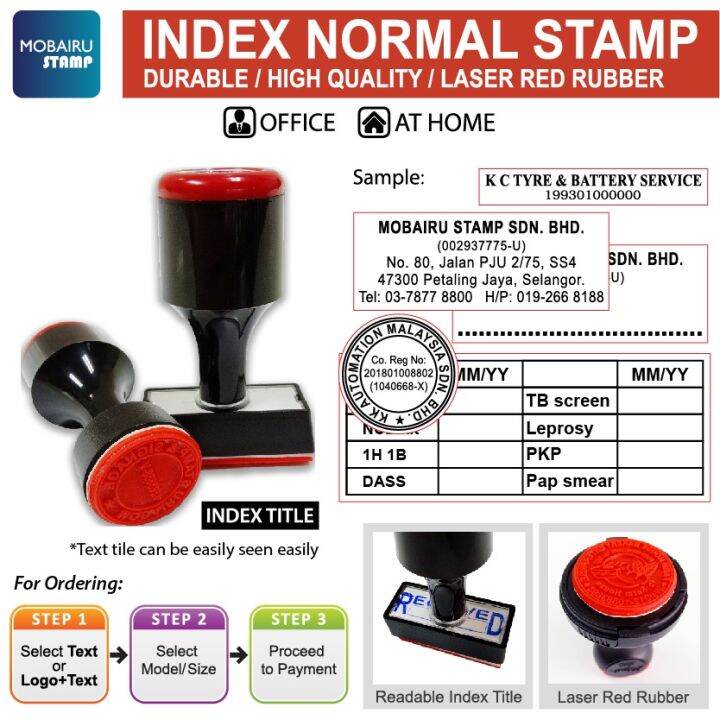 COP BIASA / NORMAL STAMP with Index, Company Stamp, Bank Cop, Name Cop ...